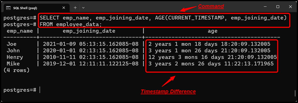 How To Find Difference Between Two TIMESTAMPS In PostgreSQL 