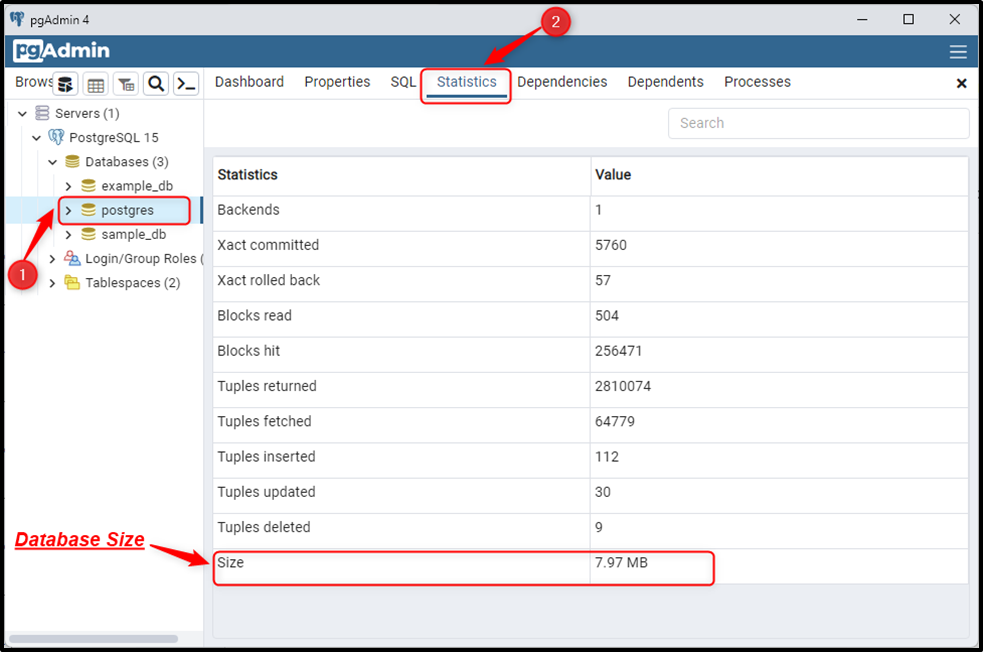 Check Database Size And Table Size In PostgreSQL Using PgAdmin